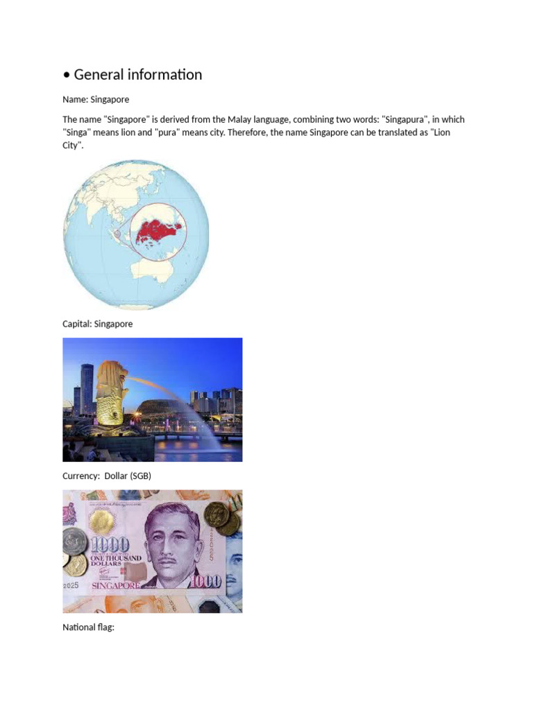 Singapore: Lion City Overview and Facts | PDF