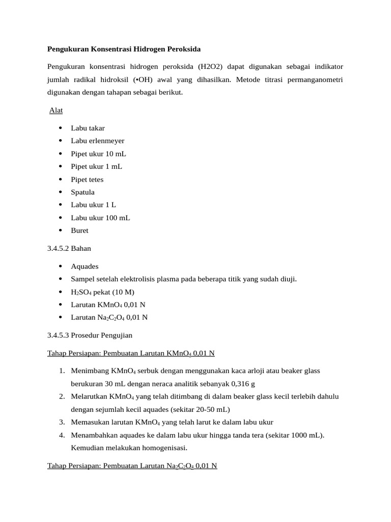 Analisa Nitrat Dan H2O2 | PDF