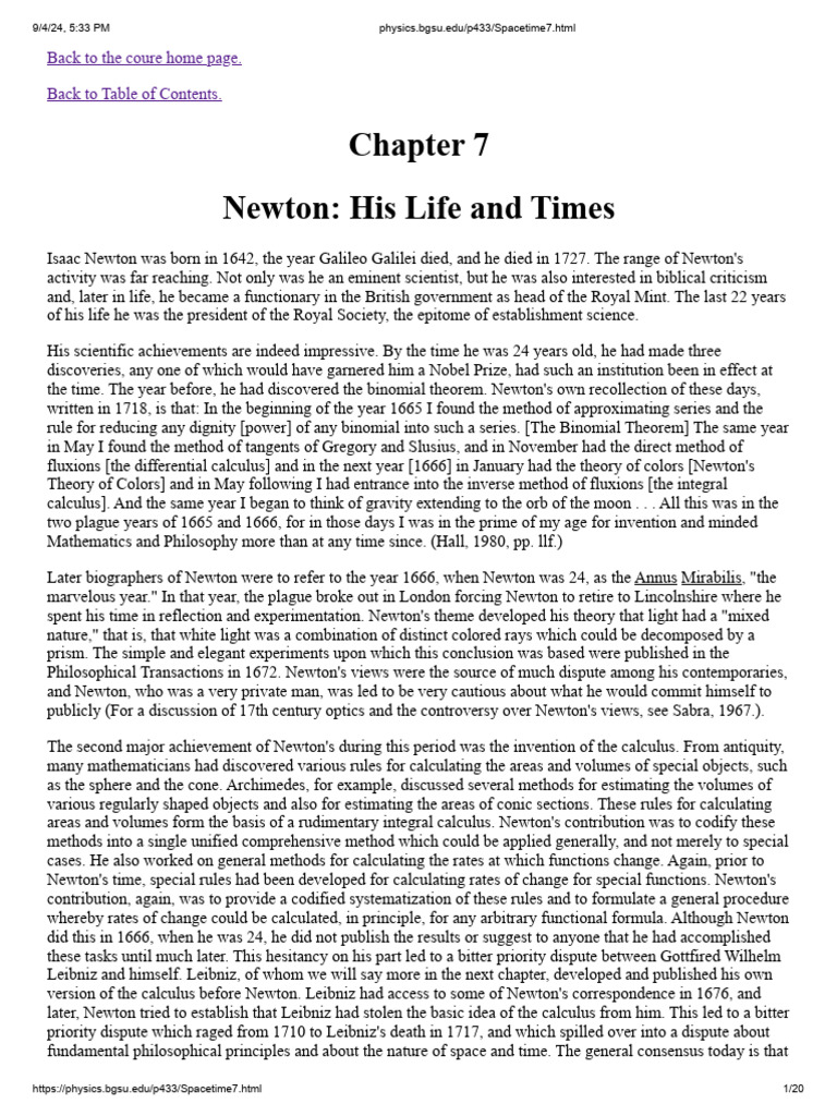 Physics - Bgsu.edu p433 Spacetime7.html | PDF | Force | Time