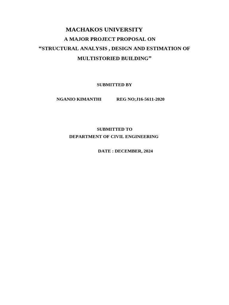 Final Year Project Proposal On Residential Building Project | PDF ...