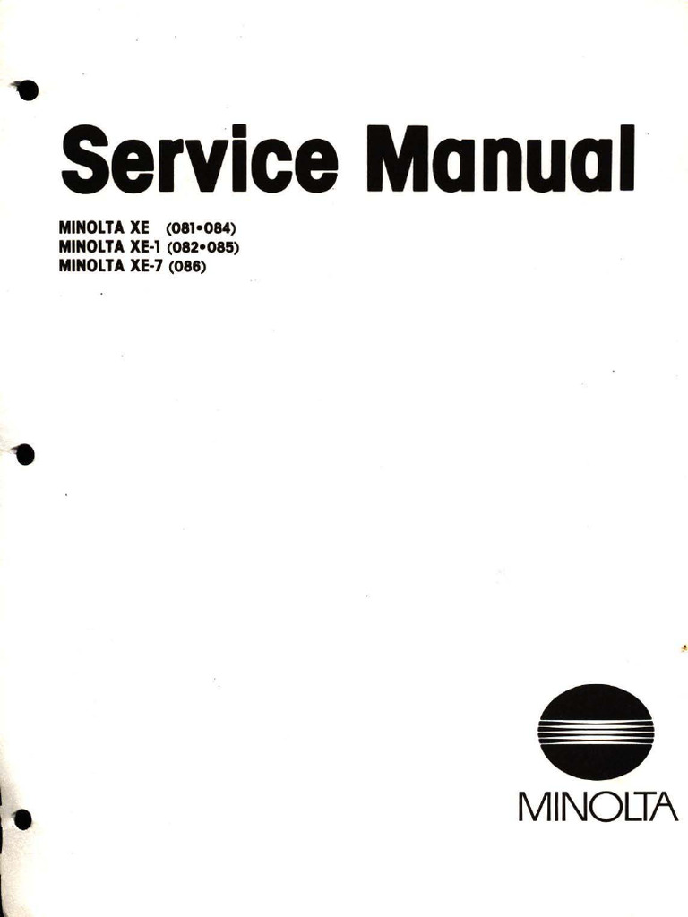 Minolta XE - XE-1 - XE-7 Service - Manual | PDF