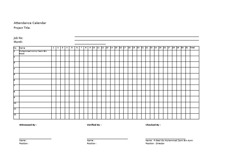 NGS Attendance Sheet | PDF