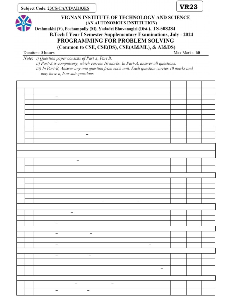 Format of Scheme of Evaluation & Key | PDF | Theoretical Computer ...