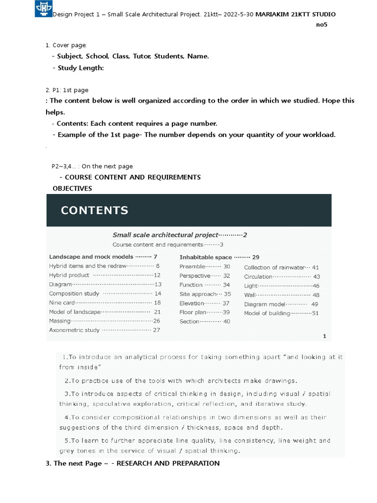 Small Scale Architectural Design Project | PDF