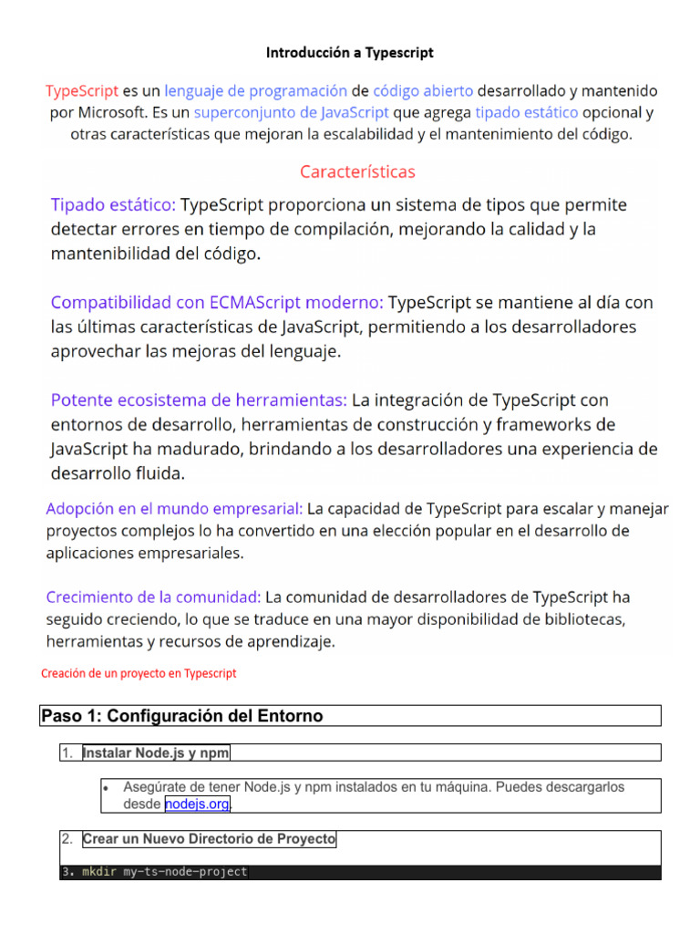 Guía Básica de TypeScript | PDF | Lenguaje de escritura | Ciencias de la Computación