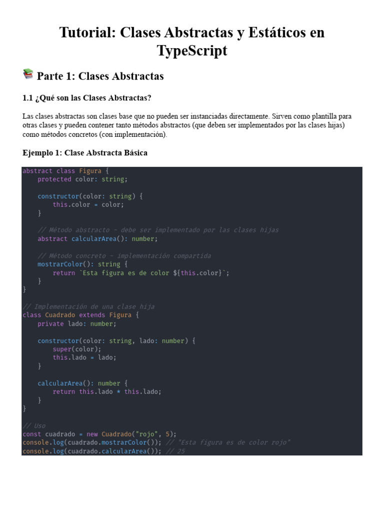 Guía Teórico Clases Abstractas Typescript | PDF | Ciencias de la Computación | Ingeniería de ...