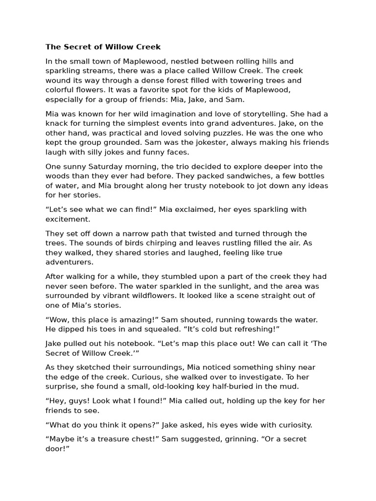 The Secret of Willow Creek | PDF