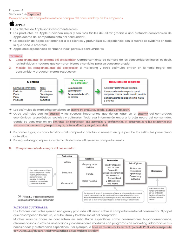 Resumen Progreso 2 - Cap 5 | PDF | Comportamiento | Mercado (economía)
