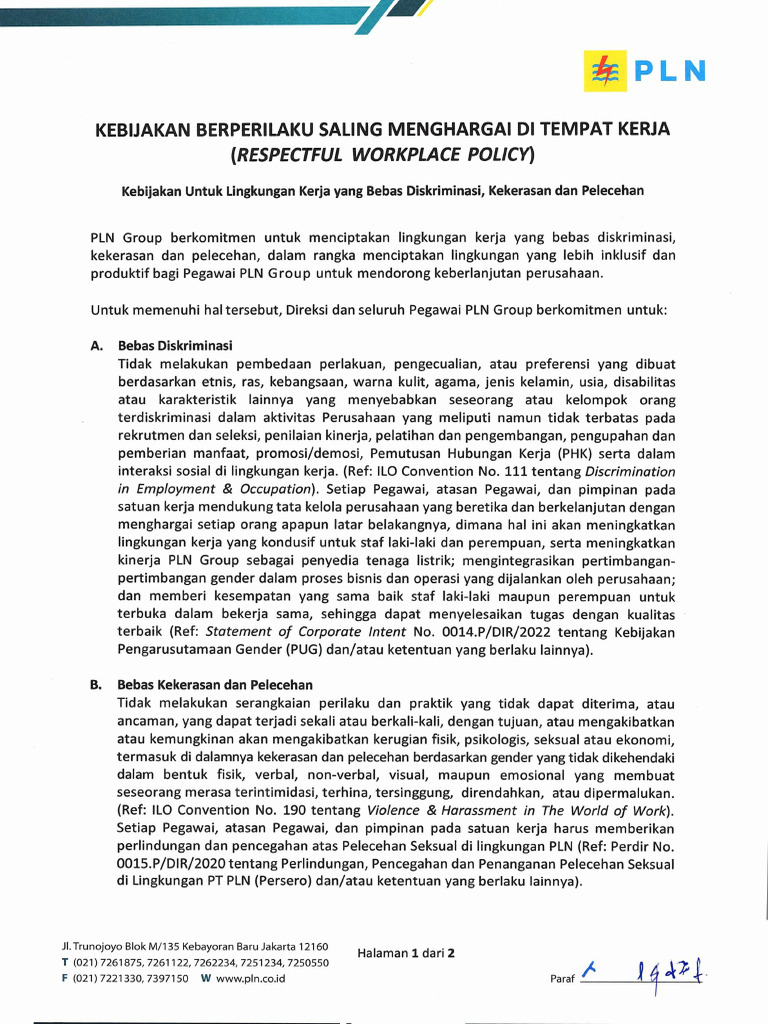 Respectful Workplace Policy | PDF