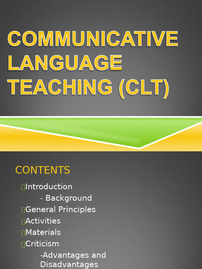 CLT-Communicative Language Teaching | PDF | Psycholinguistics ...