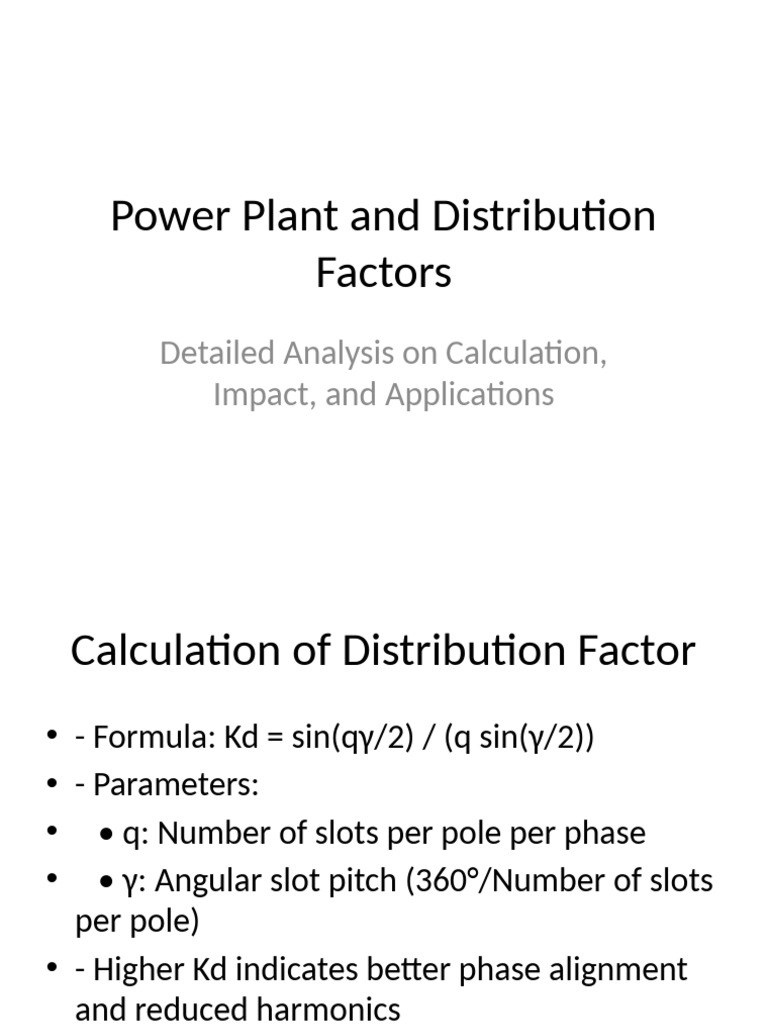 Power Plant Distribution Factors Expanded | PDF