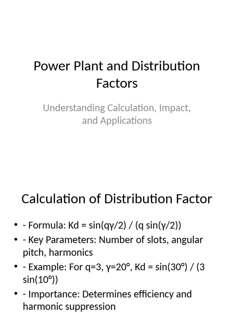 Power Plant Distribution Factors | PDF