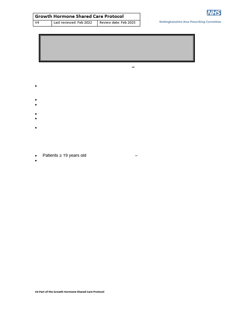 Growth Hormone Information Sheet | PDF | Growth Hormone | Hypothyroidism