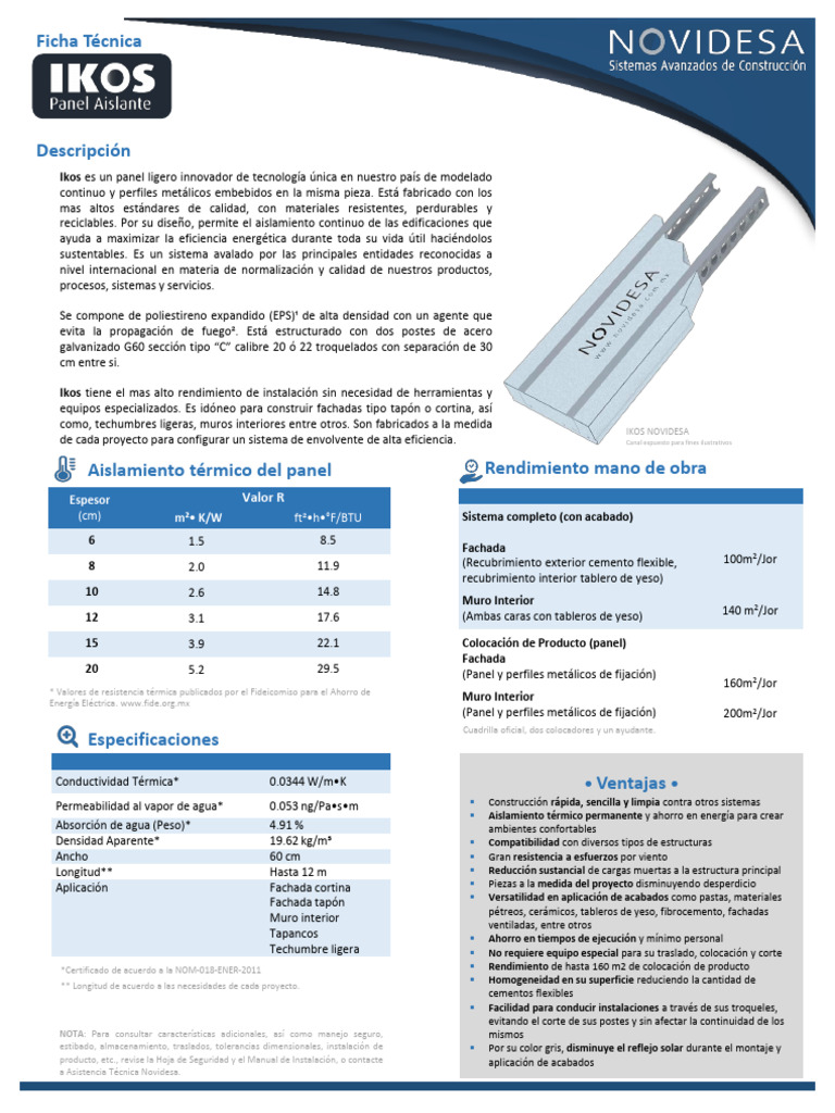 Paneles Térmicos IKOS: Innovación y Eficiencia | PDF | Aislamiento térmico | Sector secundario ...