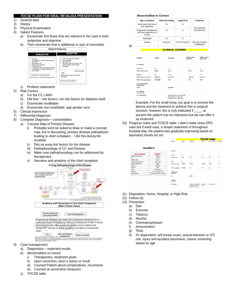Tocse Flow For Oral Revalida Presentation | PDF | Cancer | Human Diseases And Disorders