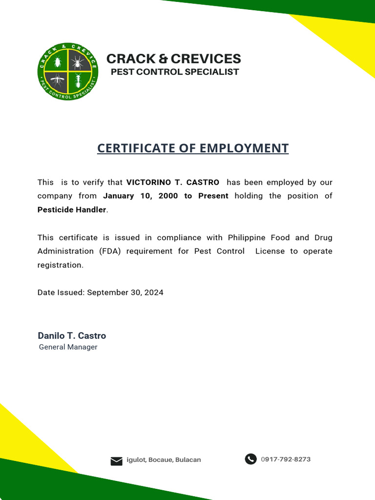 Certificate of Employment No Sig | PDF