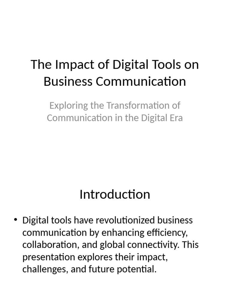 Digital Tools Business Communication | PDF