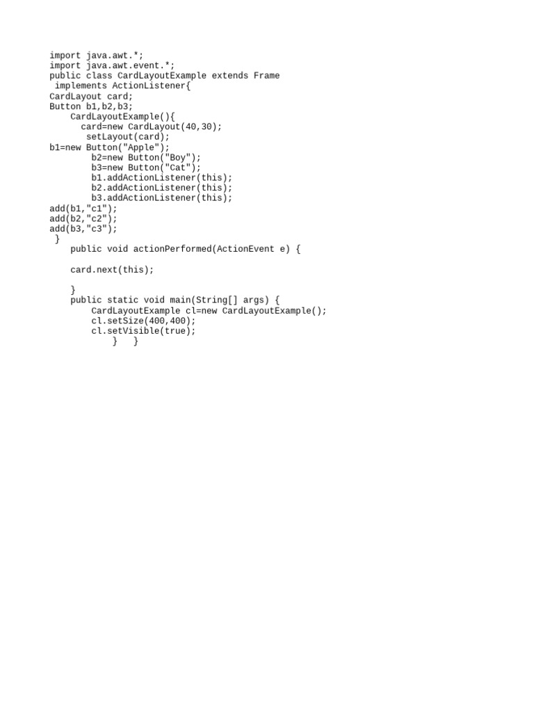 Card Layout Example | PDF Card Layout Example | PDF