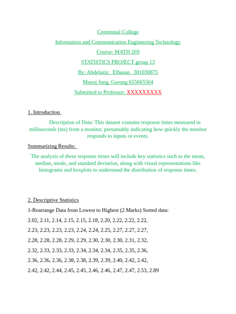 Math Prject Group 13 | PDF | Mode (Statistics) | Statistical Analysis
