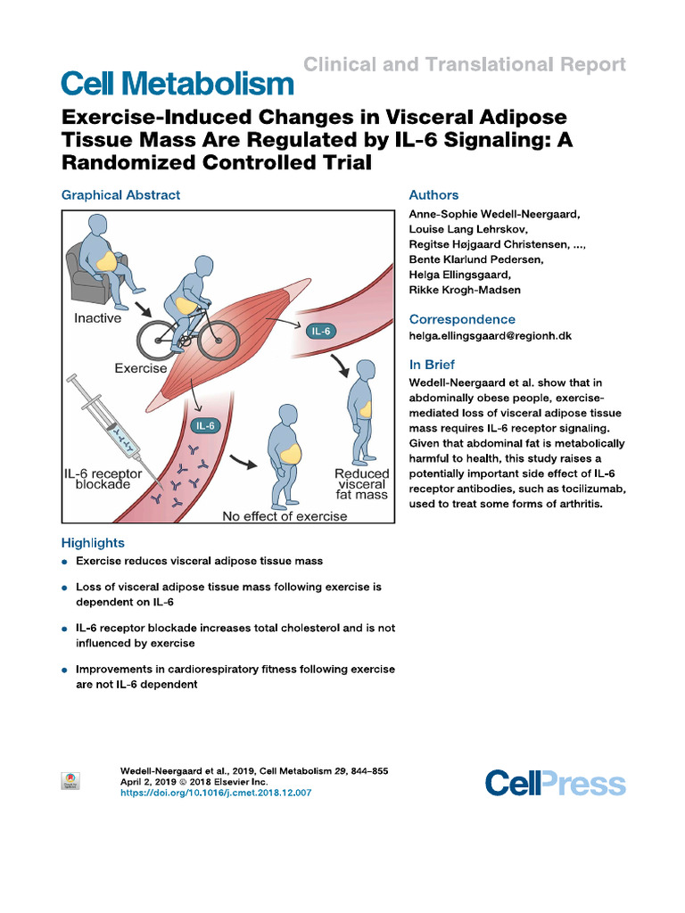 Exercise-Induced Changes in Visceral Adipose Tissue Mass Are Regulated ...