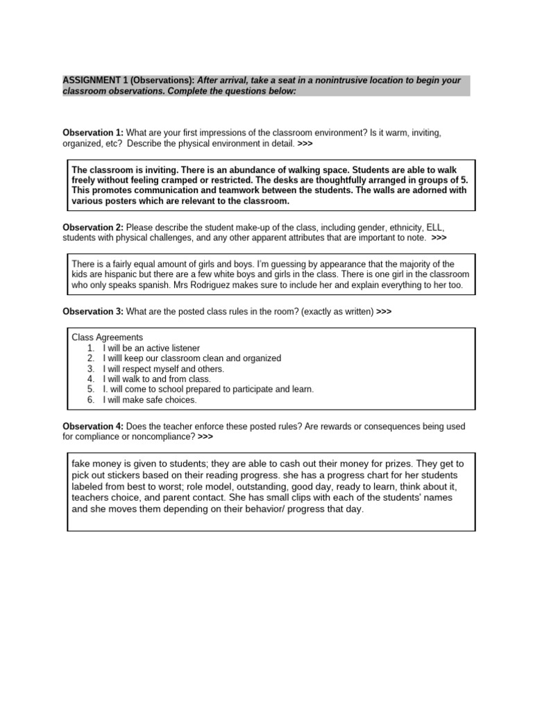 ASSIGNMENT 1 (Observations) - 1 | PDF