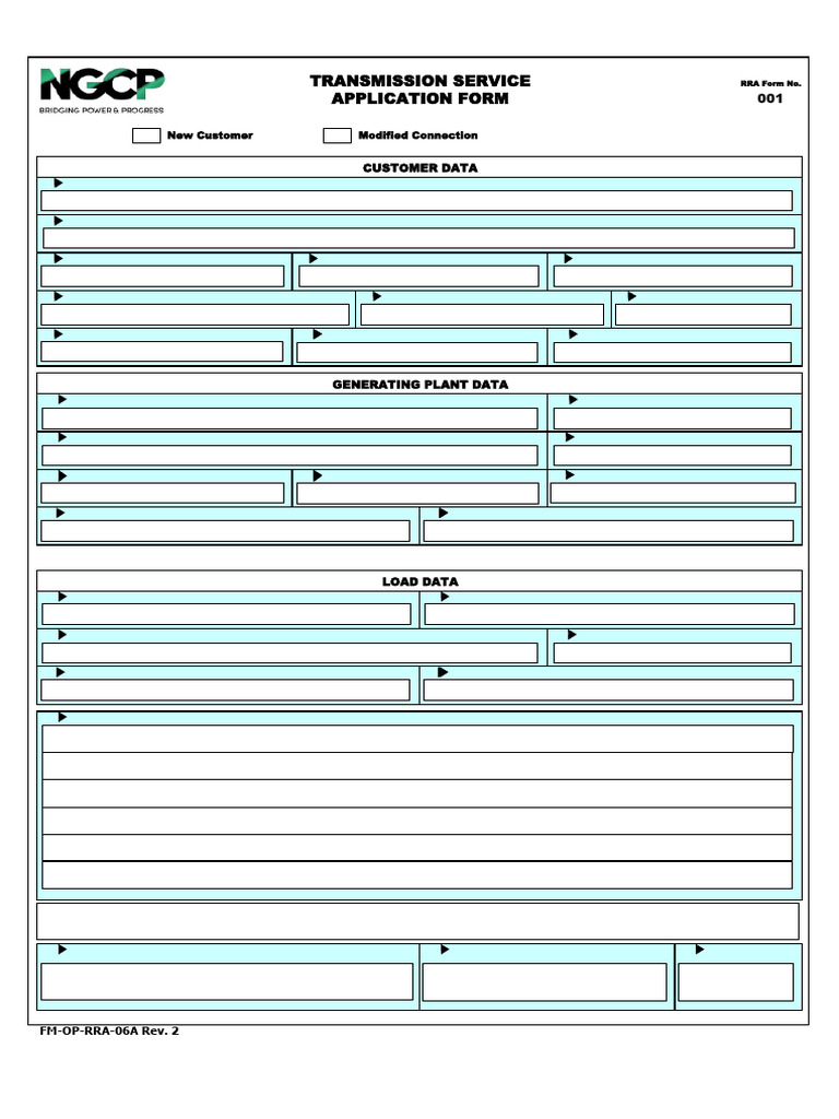 Transmission Service Application Form | PDF | Power Station ...