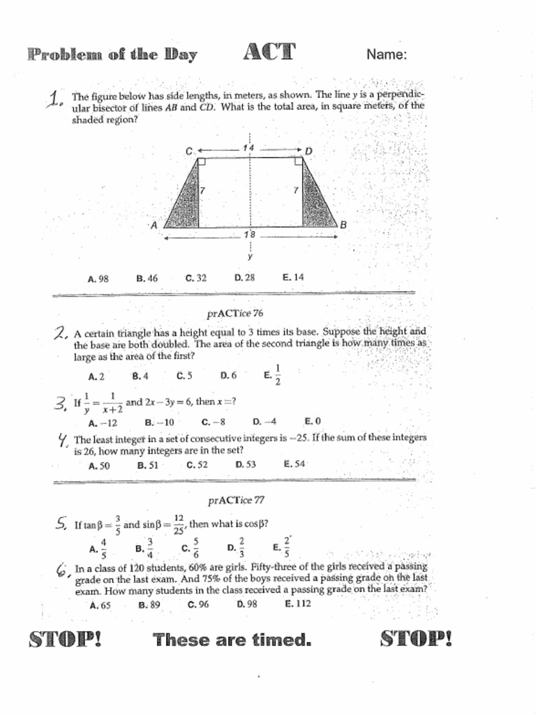 ACT Practice | PDF