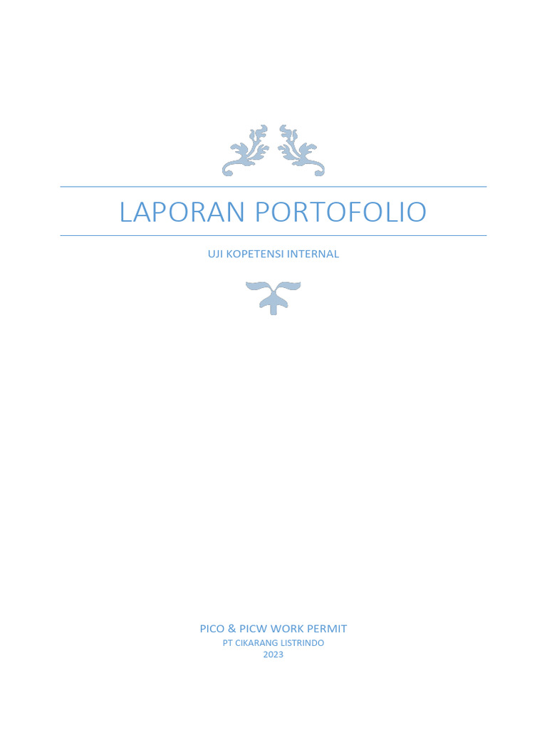 Format Laporan Portofolio Uji Kompetensi Internal PICO PICW Work Permit 2023 | PDF