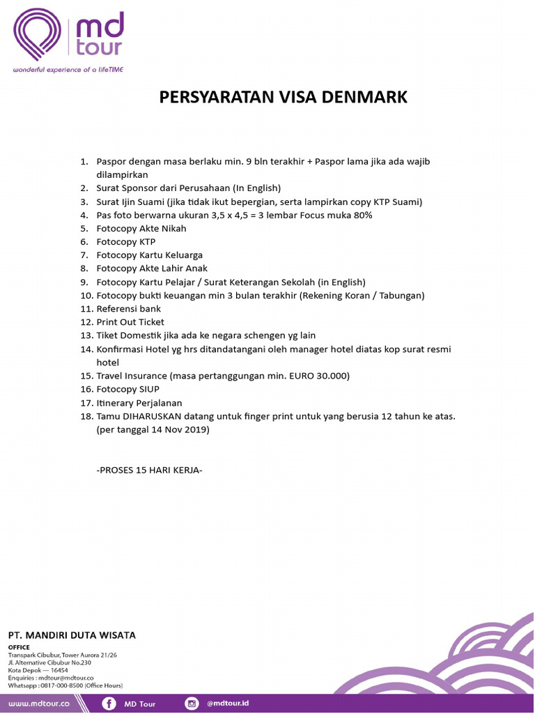 Syarat Visa Denmark | PDF