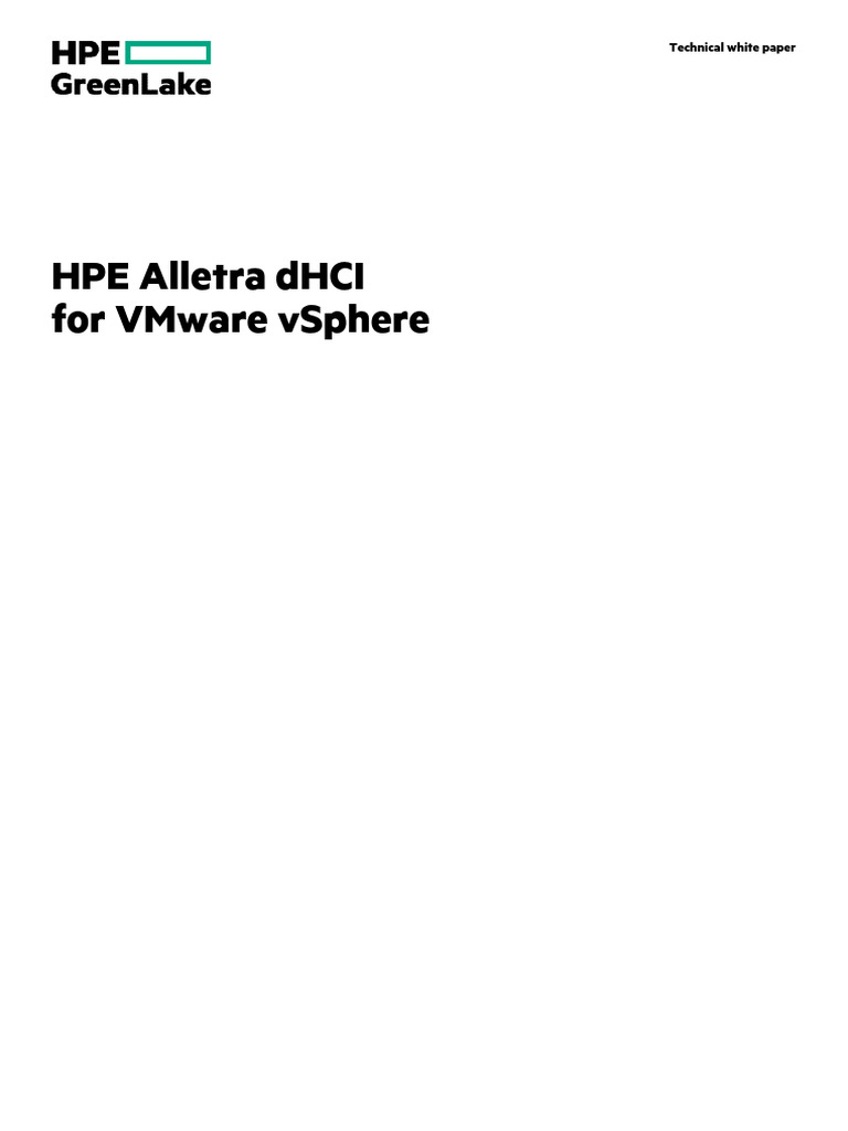HPE Alletra dHCI For VMware Vsphere-A00122773enw | PDF | Virtual ...