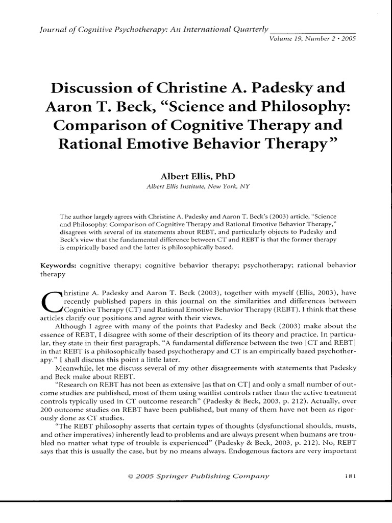 Discussion of Christine A. Padesky and Aaron T. Beck | PDF