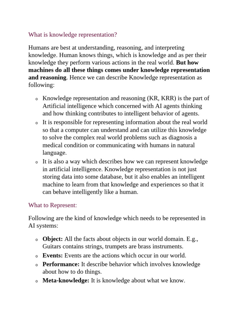 Knowledge Representation | PDF | Knowledge Representation And Reasoning | Logic