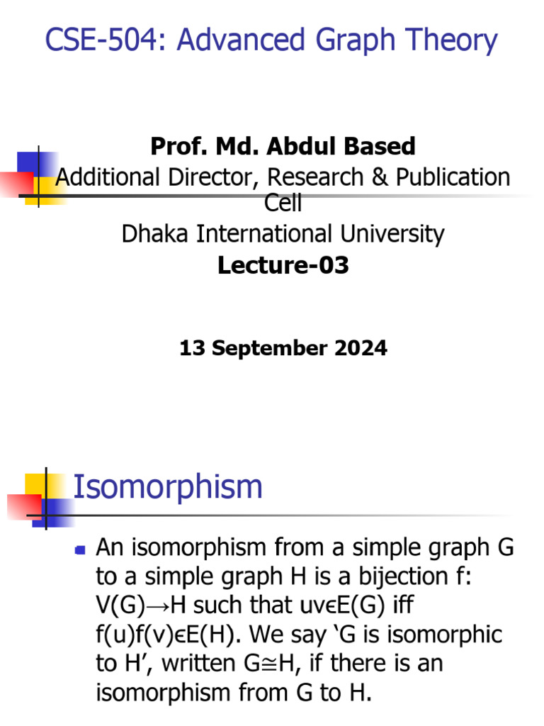 Advanced Graph Theory Lecture | PDF