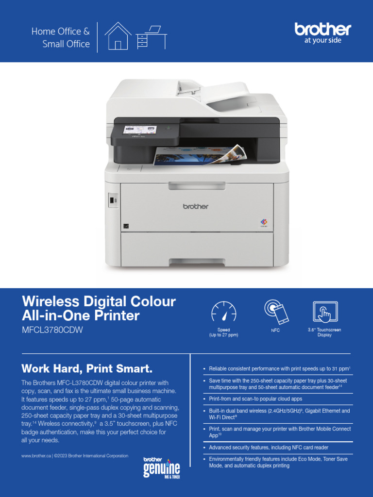 Brochure_MFCL3780CDW_EN | PDF | Printer (Computing) | Paper
