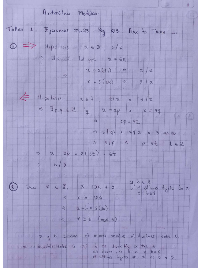 Taller 1 - Resuelto - Aritmetica Modular | PDF