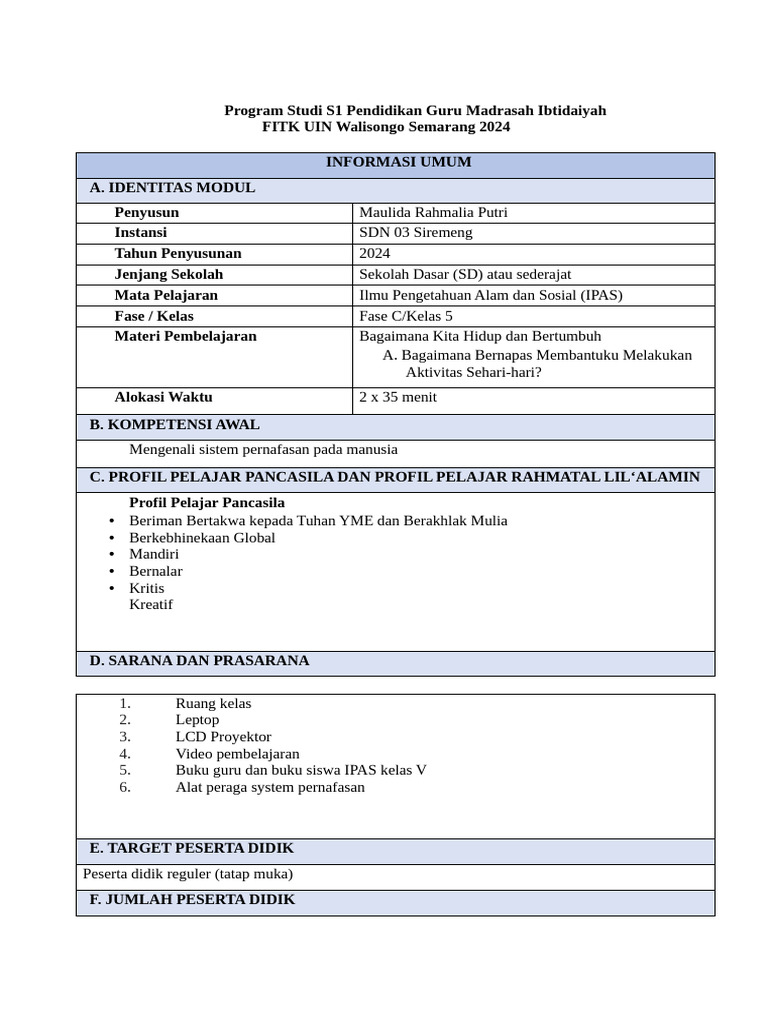 Modul Ajar IPA UAS | PDF