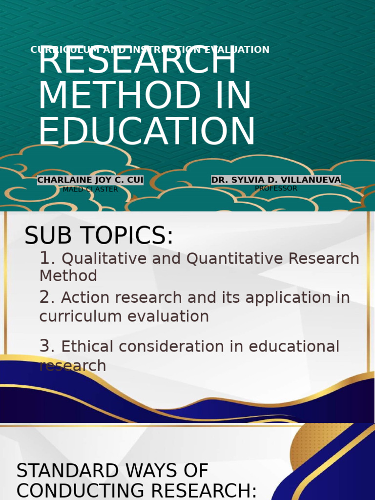 Research Method in Education-Report | PDF | Quantitative Research ...