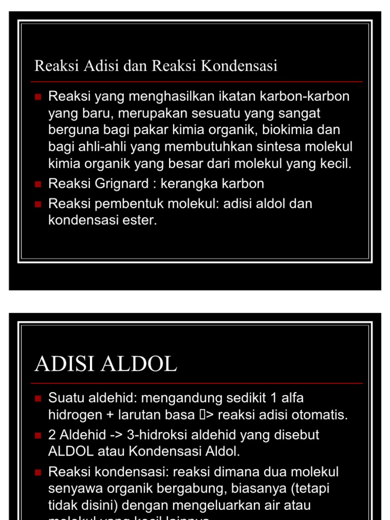 Reaksi Adisi Dan Reaksi Kondensasi | PDF