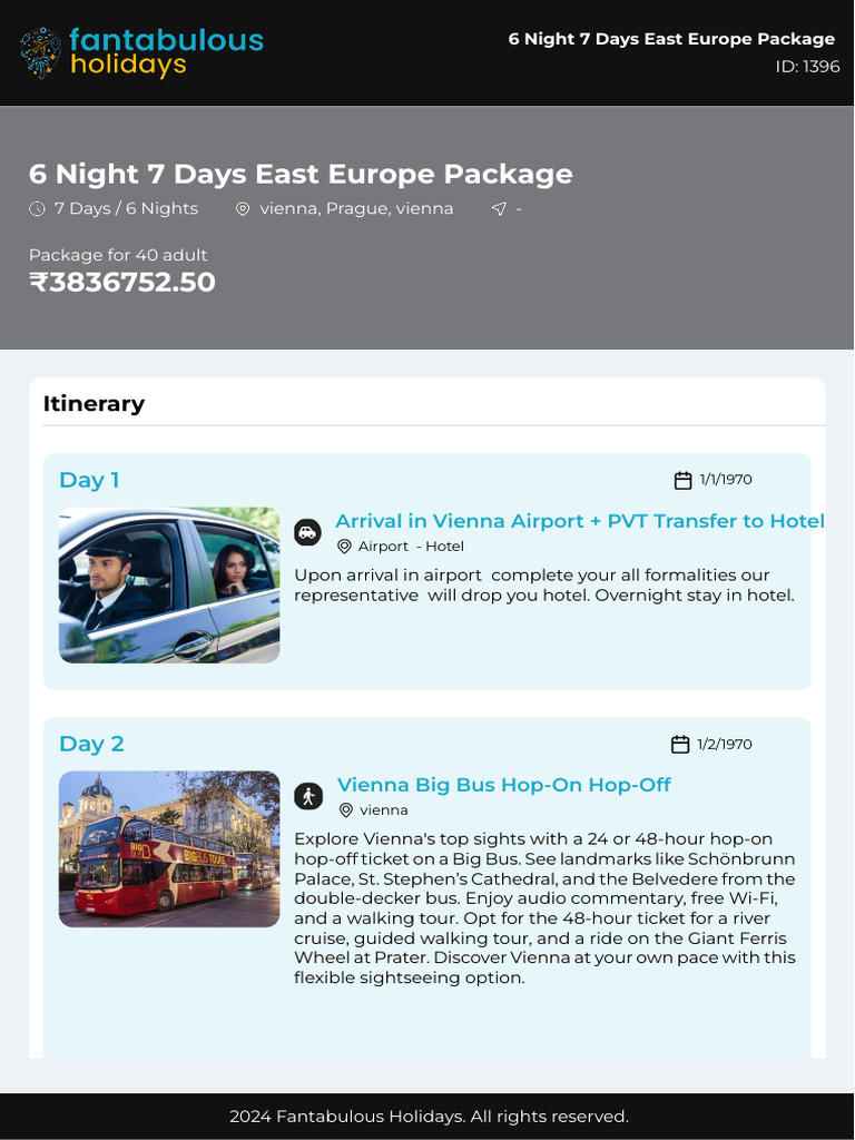 6 Night 7 Days East Europe Package | PDF | Budapest | Hotel