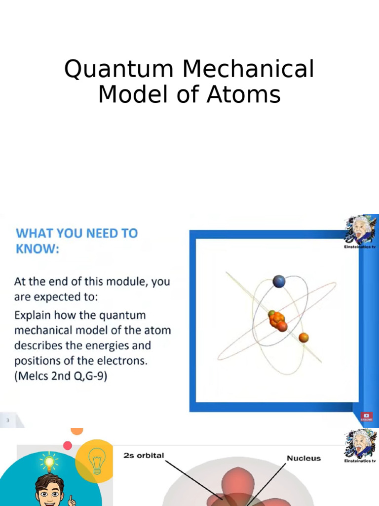 Quantum Mechanical Model of Atoms | PDF