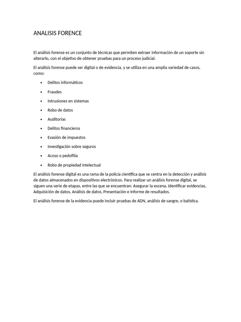 Analisis Forence | PDF | Forense digital | Informática