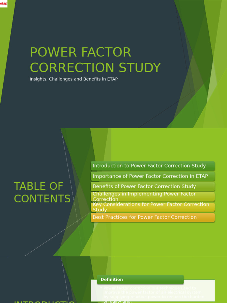 POWER FACTOR CORRECTION STUDY | PDF | Efficient Energy Use | Energy Conservation