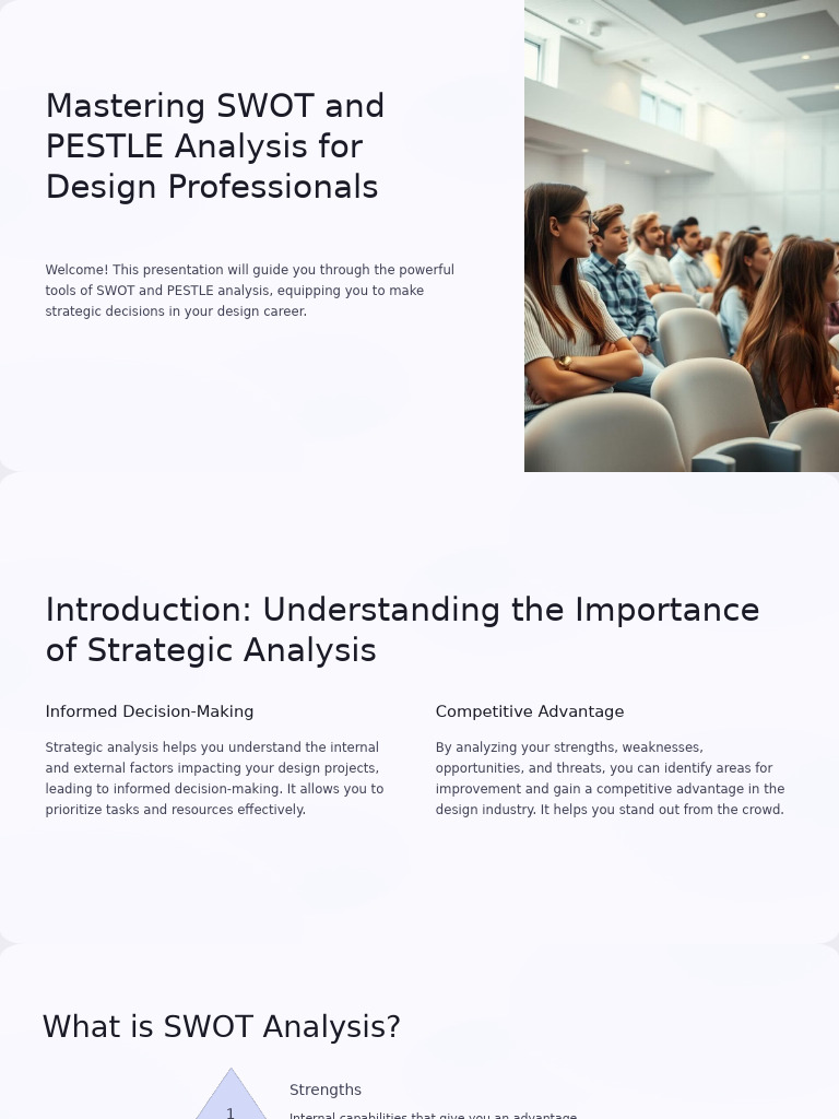 Mastering SWOT and PESTLE Analysis for Design Professionals | PDF | Swot Analysis | Economies