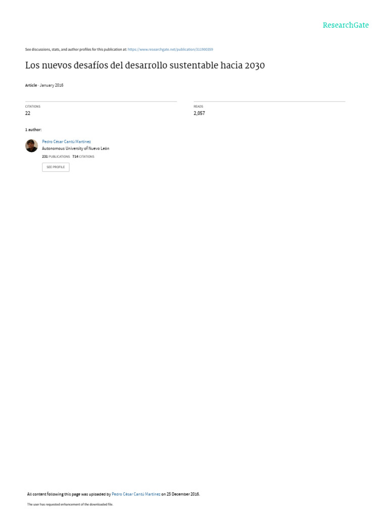 M3 Nuevo Desaf Os Del Desarrollo Sustentable Cant Mart Nez | PDF | Sustentabilidad | Saneamiento