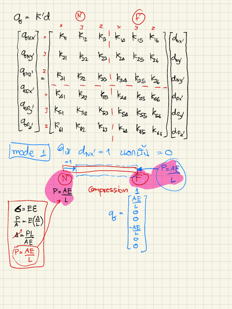 3.1 Ex For Matrix Stiffness-Frame | PDF