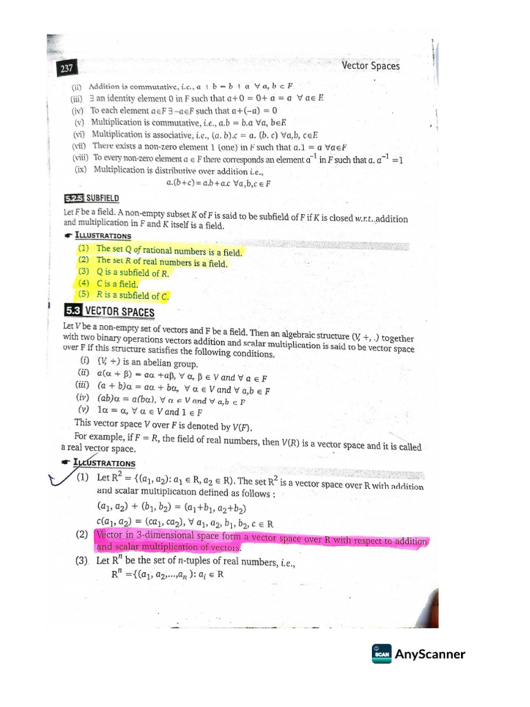 Vector Space Examples | PDF