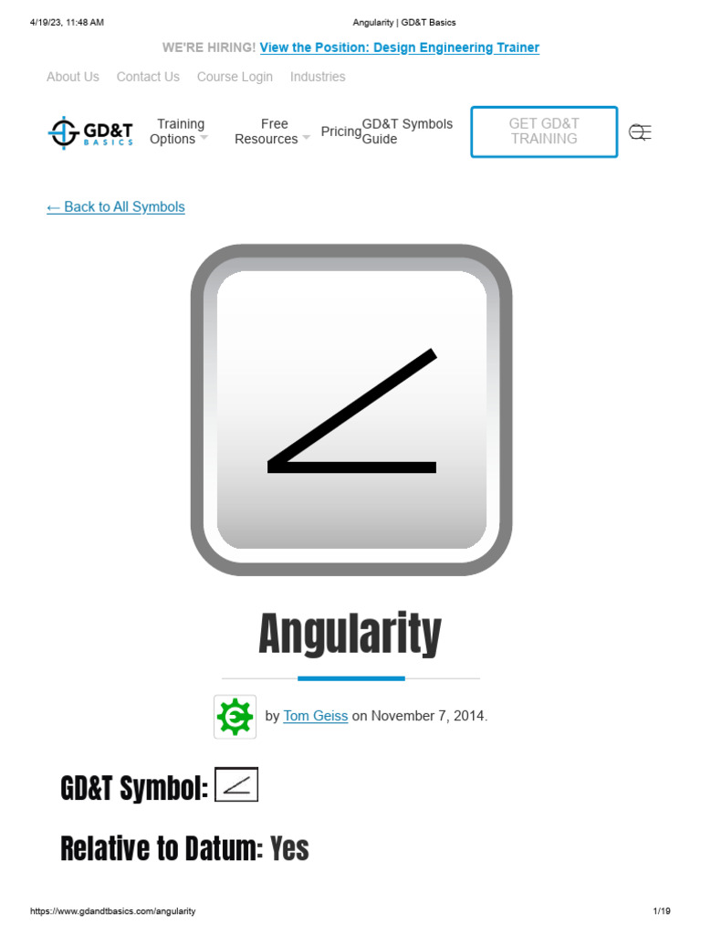 Angularity - GD&T Basics | PDF | Engineering Tolerance | Geometry