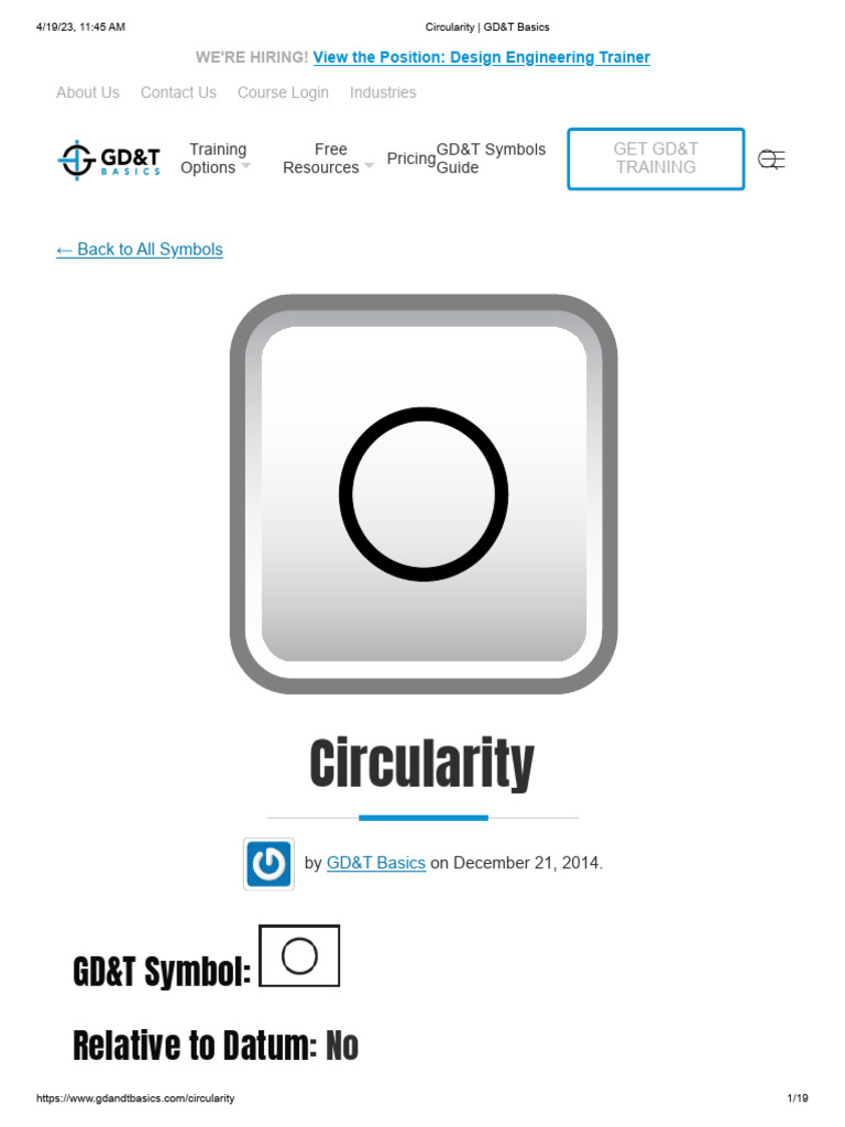 Circularity Gdandt Basics Pdf Engineering Tolerance Geometry