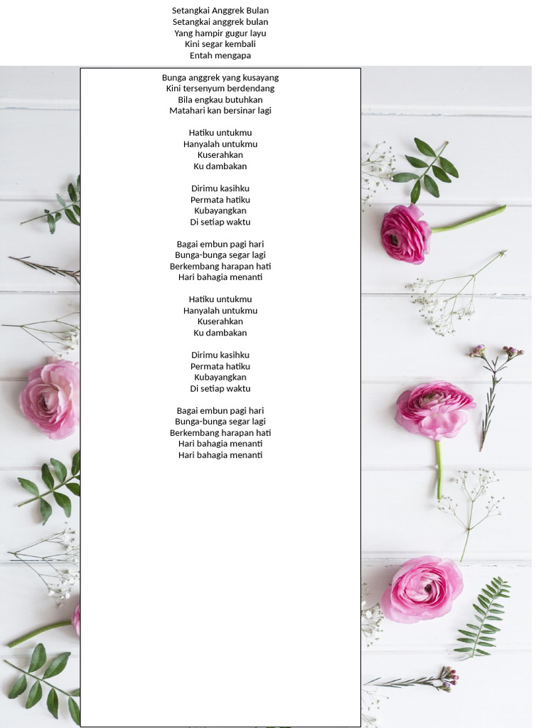 Lirik Setangkai Anggrek Bulan | PDF