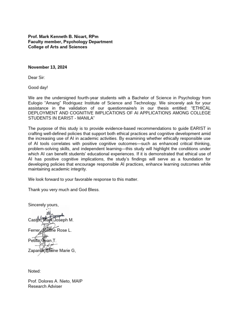 Expert Validator Letter | PDF